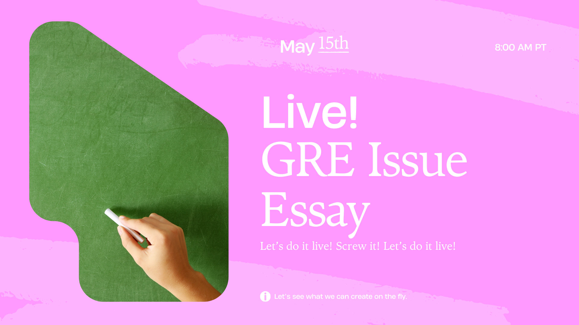 Writing a GRE Issue Essay Live - May 15, 2024 - GregMat