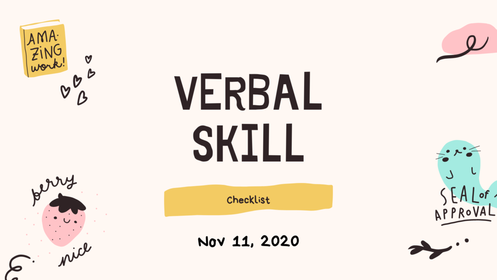Improve Your Skills Verbal - Verbal Skills Checklist November 11 - GregMat